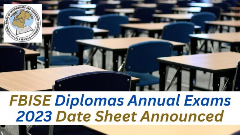 FBISE Date Sheet for the Diplomas Annual Exams 2023